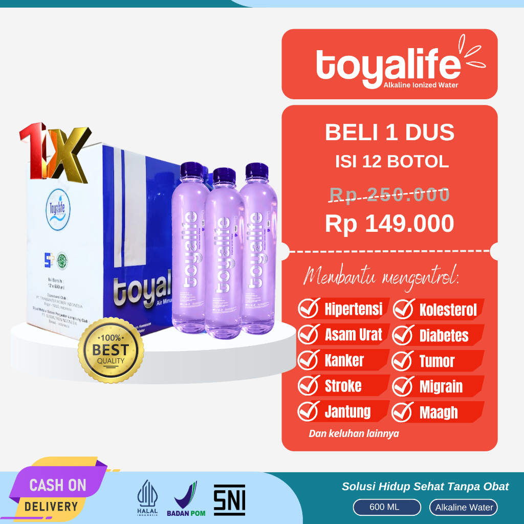 Jual Toyalife Air Minum Kesehatan Alkali Water Alkaline PH Tinggi Untuk ...