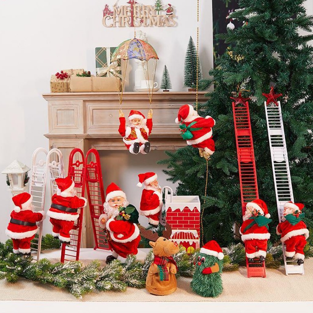 Jual Boneka Gerak Ornamen Hiasan Natal / Santa Claus Christmas ...