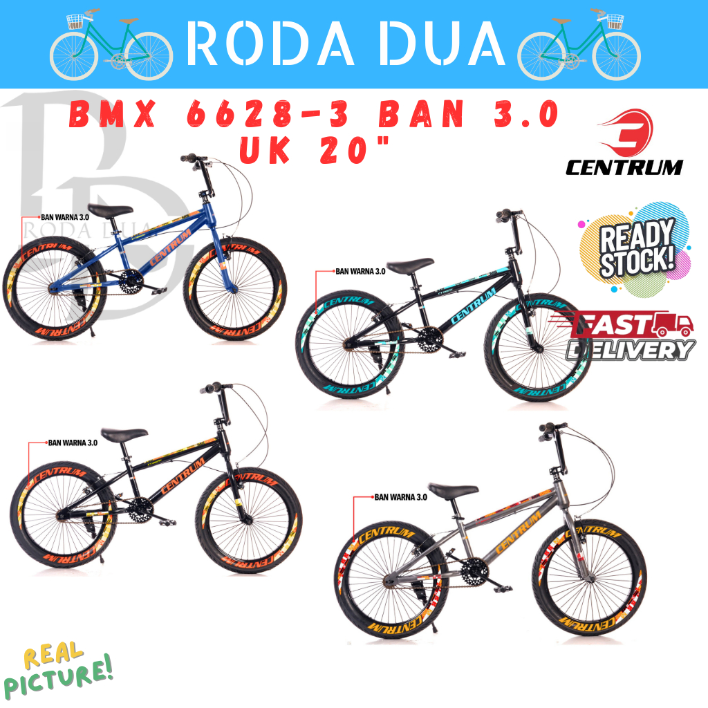 Jual SEPEDA BMX - UKURAN 20 - CENTRUM.20 BMX STEEL 6628-3 (BAN WARNA 3. ...
