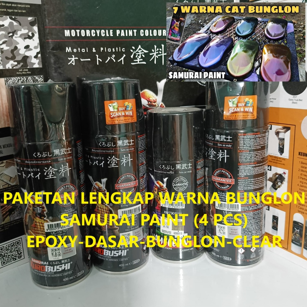 Jual Paket 4 Kaleng Tahapan Lengkap Samurai Paint Warna Bunglon ...