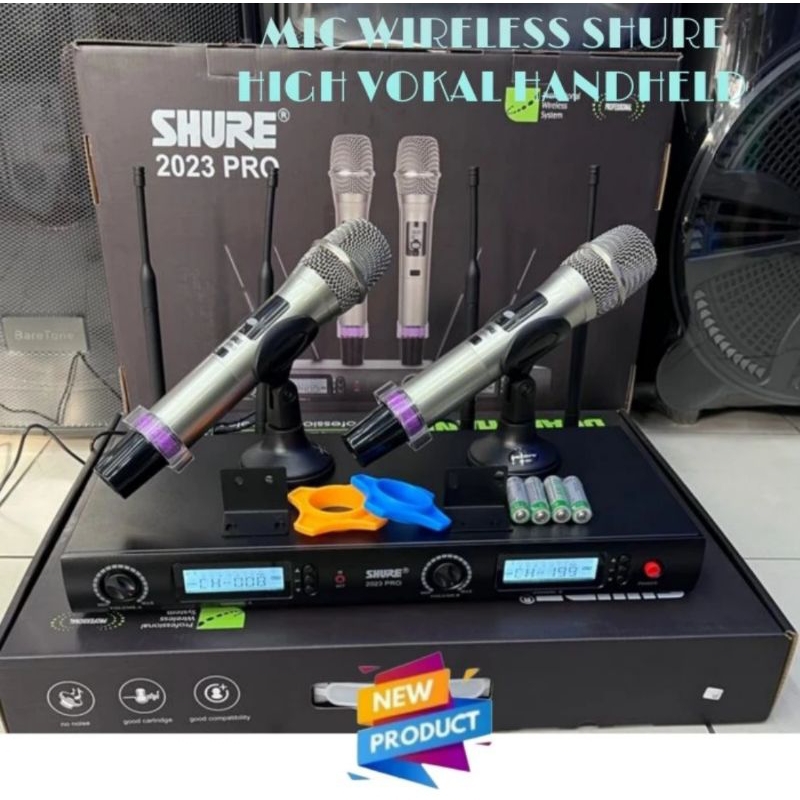 Jual MIC WIRELESS SHURE KSM 2023 PRO KSM2023 PRO 2 MIC HANDHELD FREE BUSA MIC | Shopee Indonesia