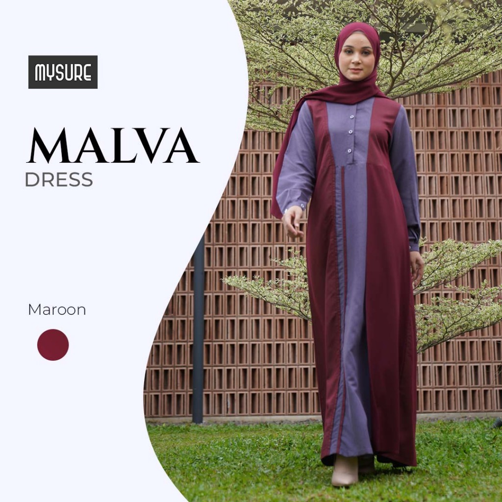 Jual MYSURE MALVA DRESS MOM MAROON | Shopee Indonesia