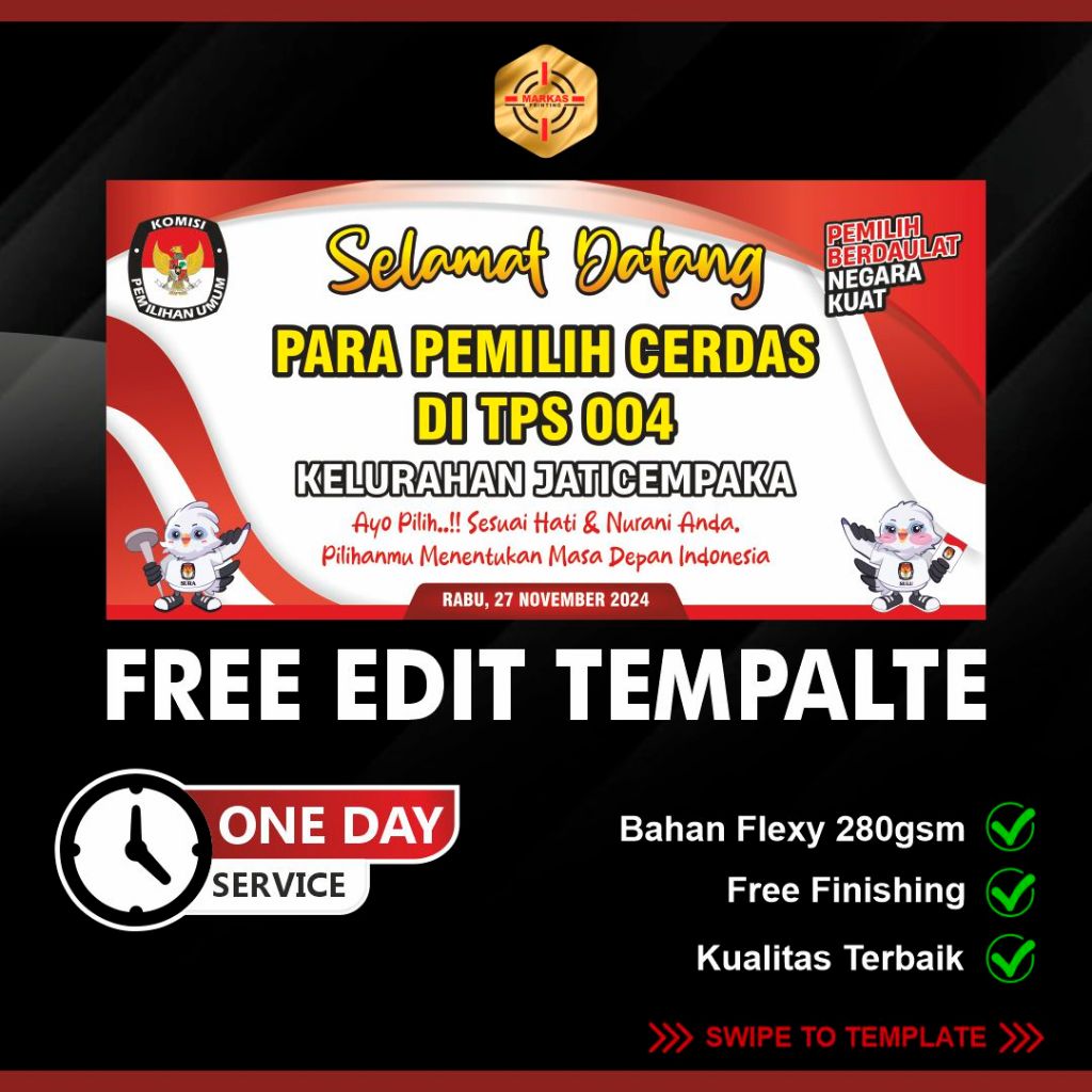 Jual Cetak Spanduk Banner untuk TPS Pilkada 2024 | Shopee Indonesia