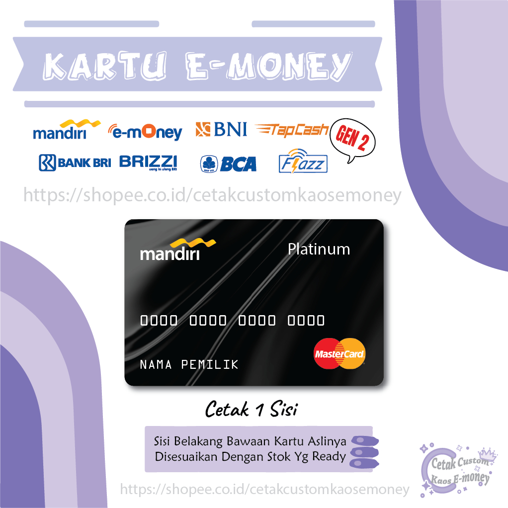 Jual KARTU EMONEY ETOLL MANDIRI PLATINUM MASTERCARD BLACK CREDIT CARD ...