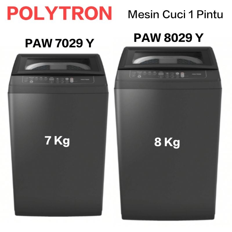 Jual Mesin Cuci Satu Tabung Polytron 7 Dan 8 Kg PAW 7029 Y/8029 Y ...