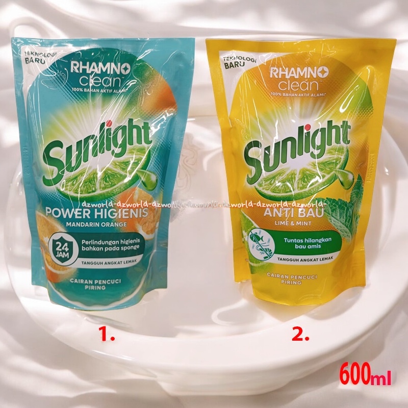 Jual Sunlight 600ml Sabun Cairan Pencuci Piring Mandarin Orange Anti Bau Lime Mint Rhamo Clean ...