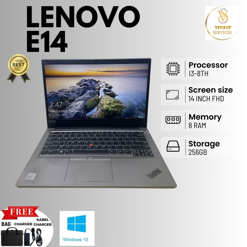 Jual LAPTOP LENOVO E14 INTEL CORE I7-10TH RAM 16GB/256GB-SSD | Shopee ...