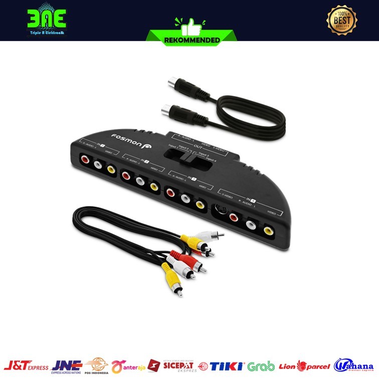 Jual AV Selector Switcher Selektor Switch 4in1 4 Input 1 Output RCA S Video STB Android TV DVBT2 ...