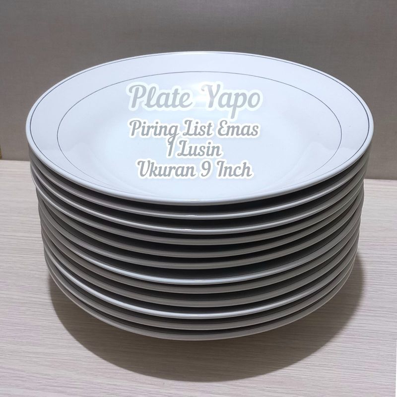 Jual Piring Makan Hotel Listmas Piring Makan Keramik 1 Lusin Ukuran 9 ...