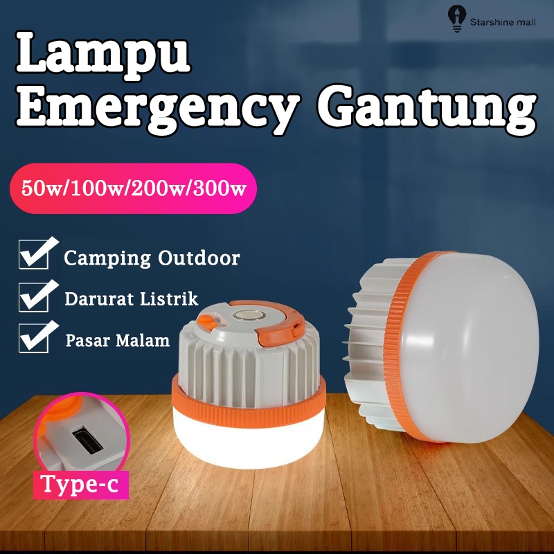 Jual 【Garansi 10 tahun】Lampu Emergency Gantung Camping LED 300 Watt Tahan Air Lampu Darurat ...