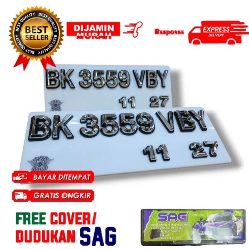 Jual Plat Nomor Motor Mewah Chrome list HITAM | Shopee Indonesia