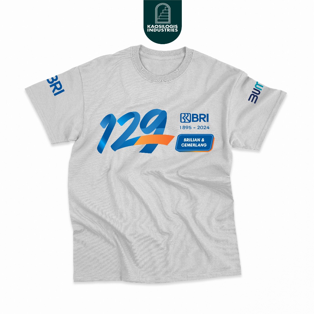 Jual Kaos HUT BRI 129 Tahun Brilian & Cemerlang 2024 Bank Bri Simpel ...