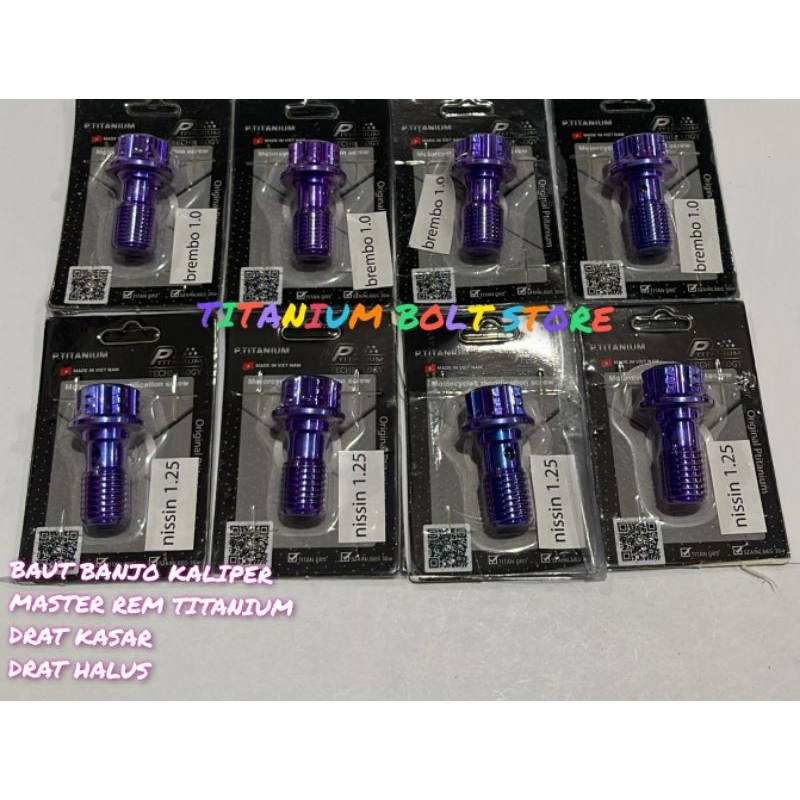 Jual TITANIUM GR5 BAUT NEPEL KALIPER MASTER REM BANJO SELANG REM DRAT KASAR & DRAT HALUS ...