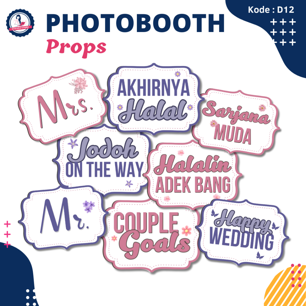 Jual (isi 8) Photo booth props / Perlengkapan foto / photobooth ...