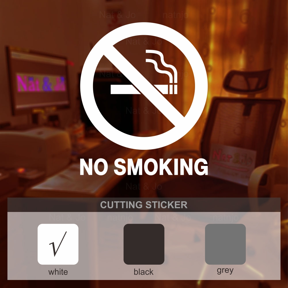 Jual Cutting Sticker No Smoking Cafe Kaca Restoran Sign Wall Stiker ...