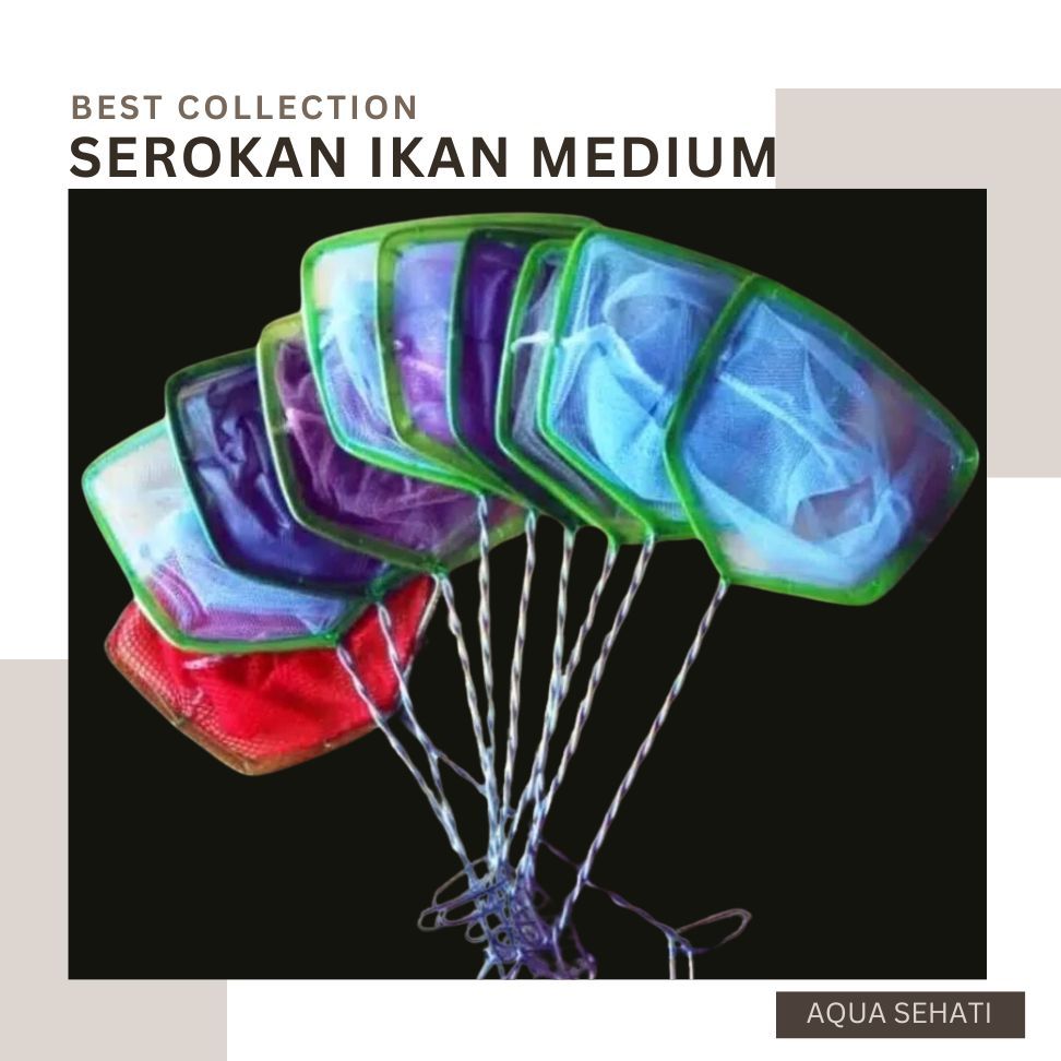 Jual serokan / tanggok / seser serok ikan / jaring ikan akuarium size ...