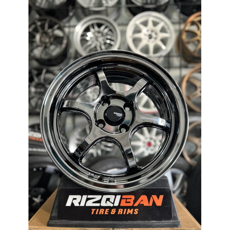 Jual paket velg advan rg d2 r15 black chrome + ban sx2 kondisi baru ...