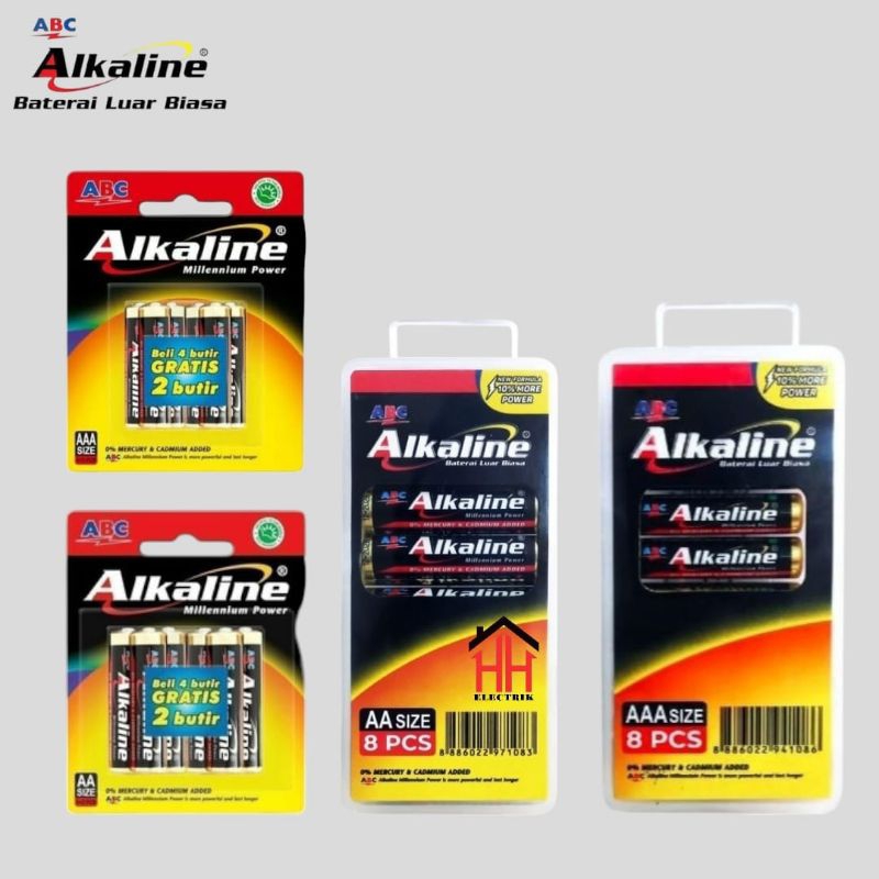 Jual ABC ALKALINE AA / A2 AAA / A3 Battery 1.5 Volt Baterai Batere ...
