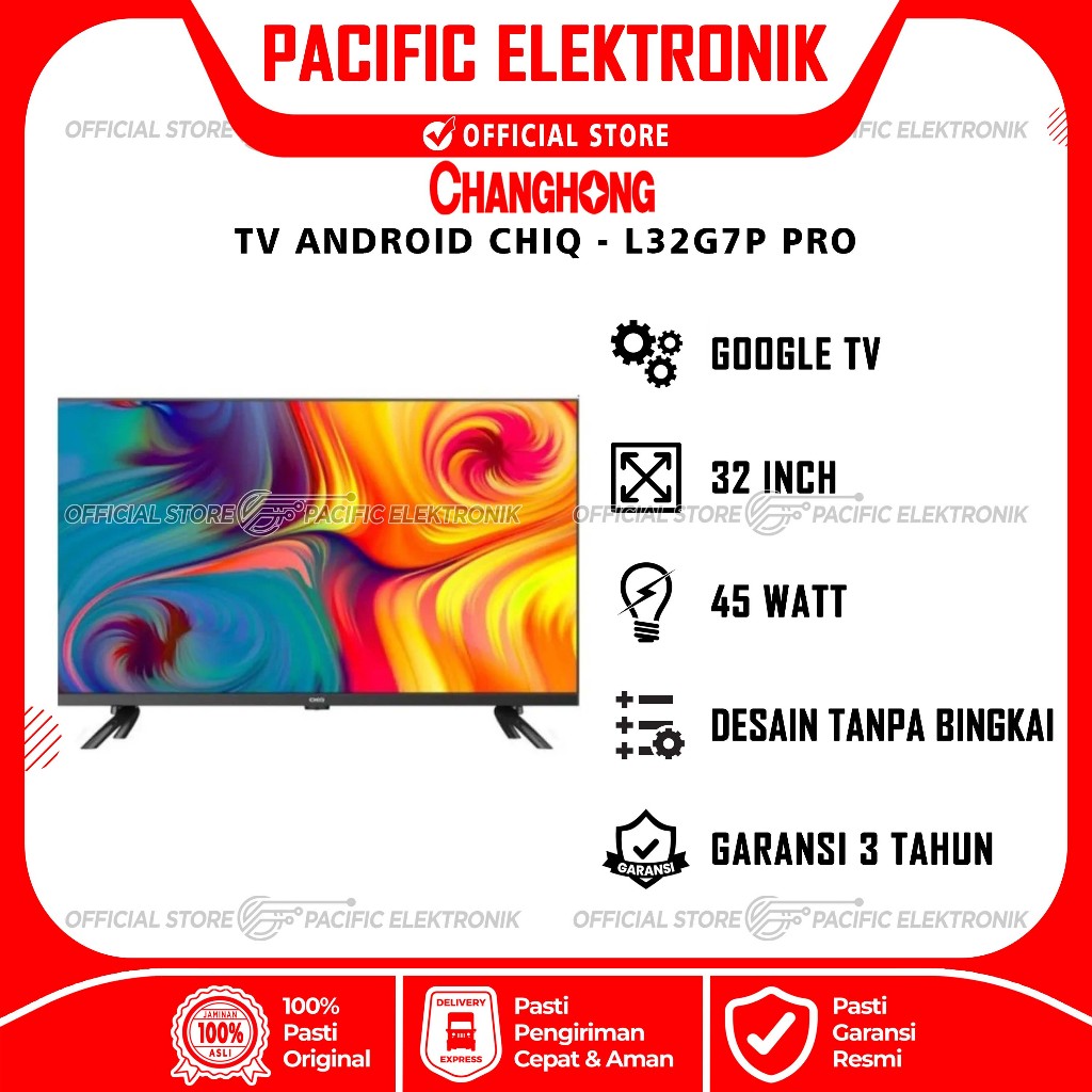 Jual TV LED Android CHiQ 32 inch L32G7P PRO / 32G7P PRO | Shopee Indonesia
