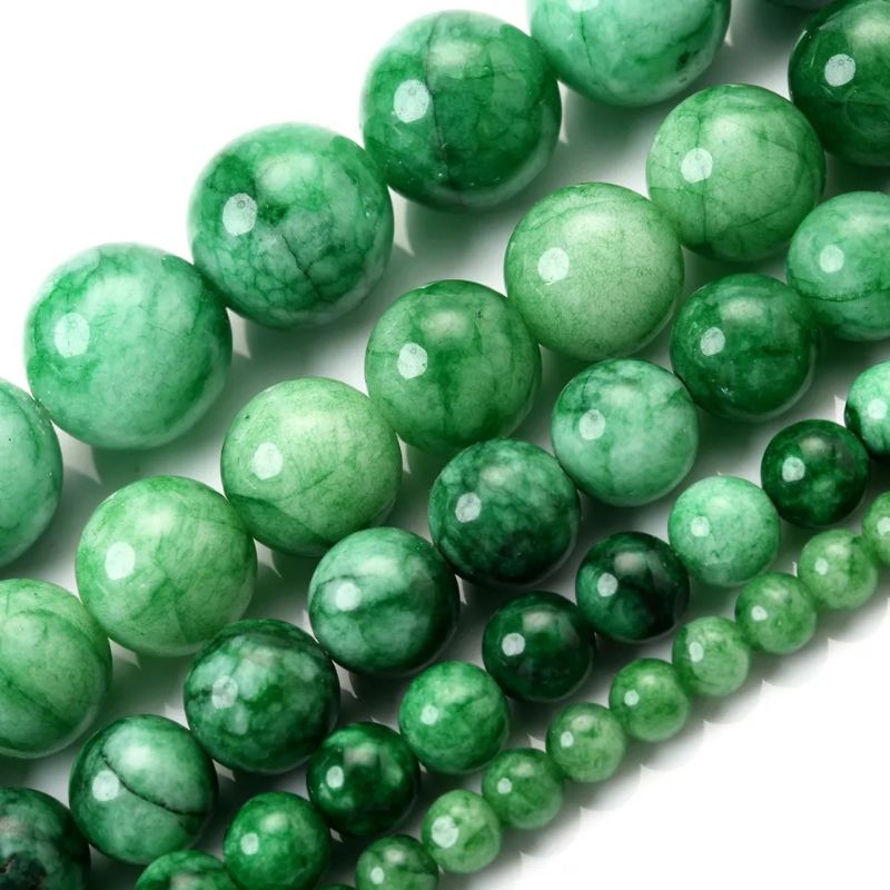 Jual Manik Batu jade Giok Hijau Salju 4-12mm | Shopee Indonesia