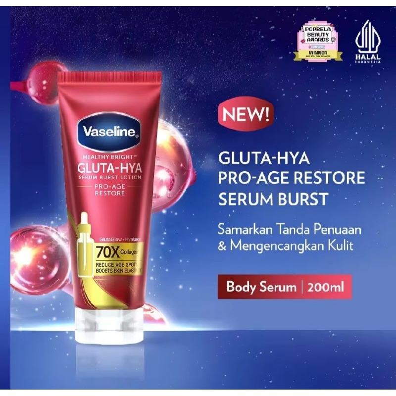 Jual VASELINE GLUTA-HYA PRO AGE RESTORE 200ML | Shopee Indonesia