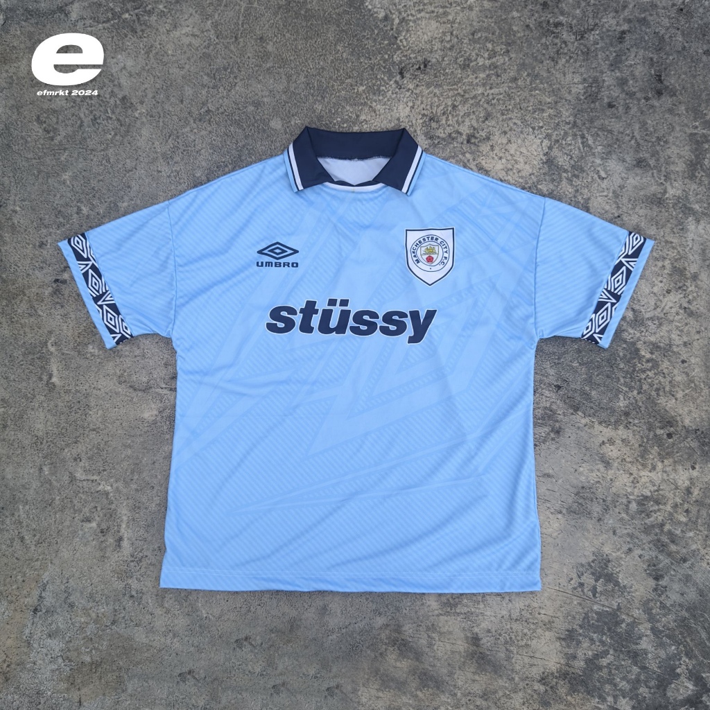 Jual custom fullprint jersey retro manchester city 93 stussy unofficial ...