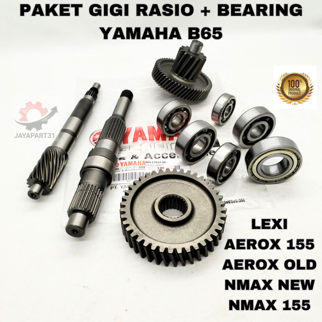 Jual PAKET GIGI RASIO + BEARING YAMAHA B65 ASLI ORIGINAL AEROX 155 ...