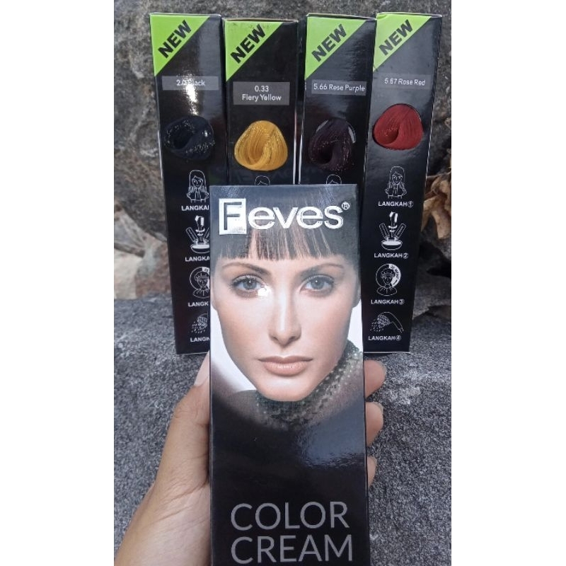 Jual Feves Color Cream Pewarna Rambut Cat Rambut 60 Ml | Shopee Indonesia