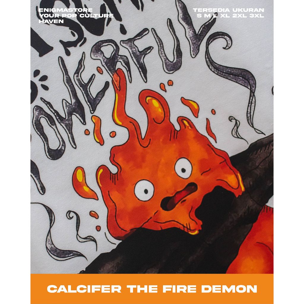 Jual KAOS CALCIFER THE FIRE DEMON HOWL MOVING CASTLE | Shopee Indonesia