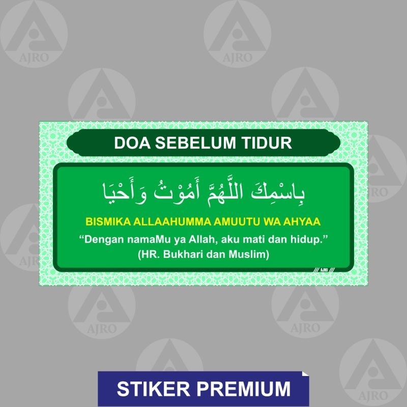 Jual Ajro Sticker Sign DOA SEBELUM TIDUR Ukuran 20x10/15x7,5/12x6 Cm ...