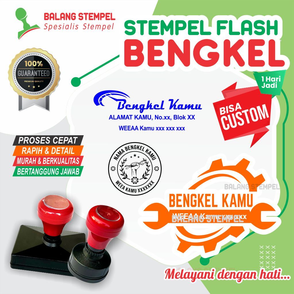 Jual Stempel Bengkel Flash Stamp Otomotif Cap otomatis | Shopee Indonesia