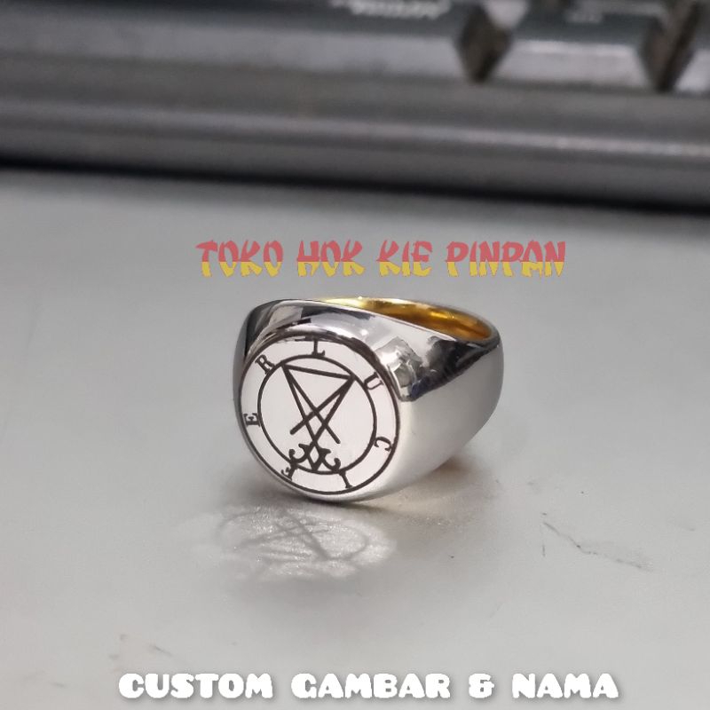Jual lucifer cincin titanium logo lucifer king devil pentackle symbol ...