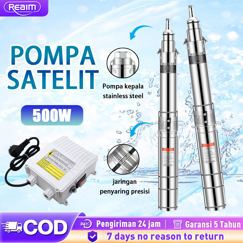 Jual REAIM Pompa Satelit Pompa Air Sumur Dalam 550 Watt 1 inch Stainless Steel Submersible Pump ...
