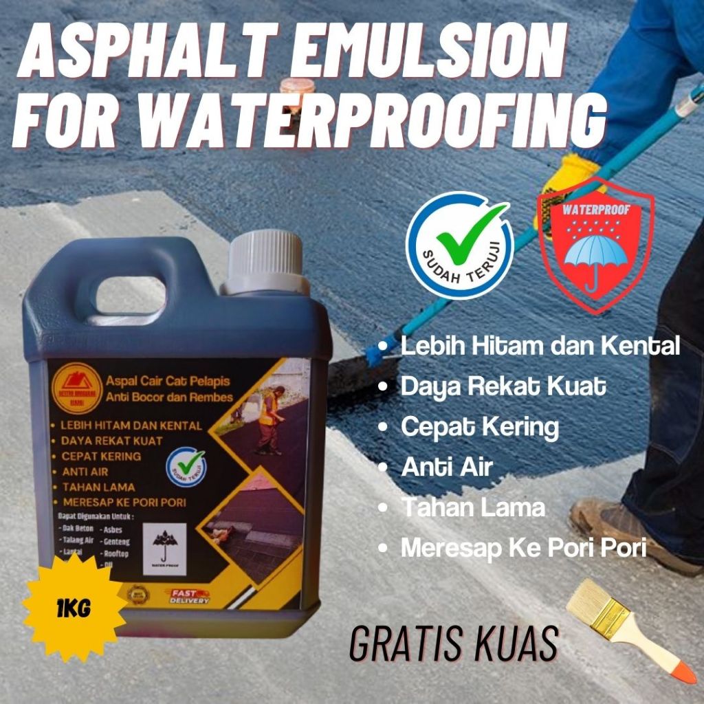 Jual Aspal Cair Cat Pelapis Kolam Dak Genteng Asbes Anti Bocor Rembes ...