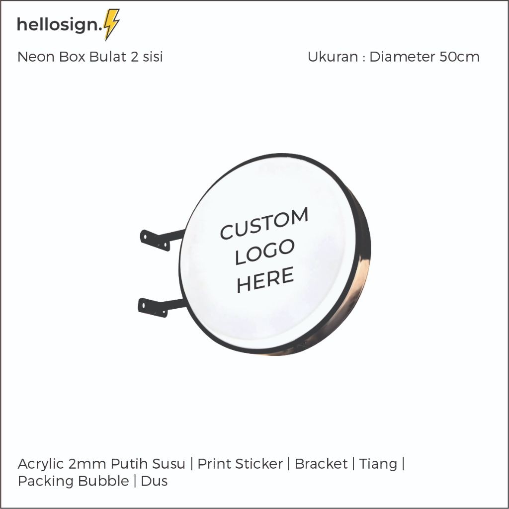 Jual Neon Box Bulat 2 Sisi | Neon Box Sticker + Lampu LED | Neon Box ...