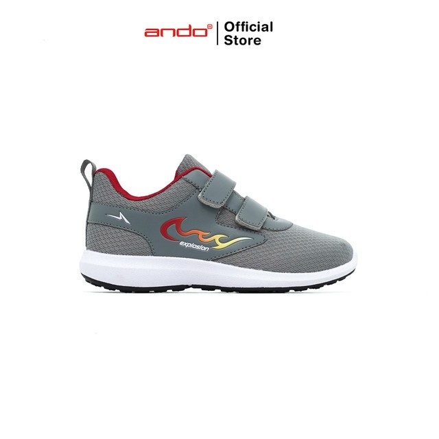 Jual Ando Official Sepatu Sneakers Explosion V Anak - Abu-Abu/Merah ...