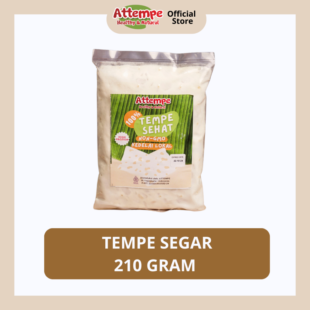 Jual ATTEMPE TEMPE SEHAT Segar Lokal Organik Non-GMO 210 gr Attempe ...