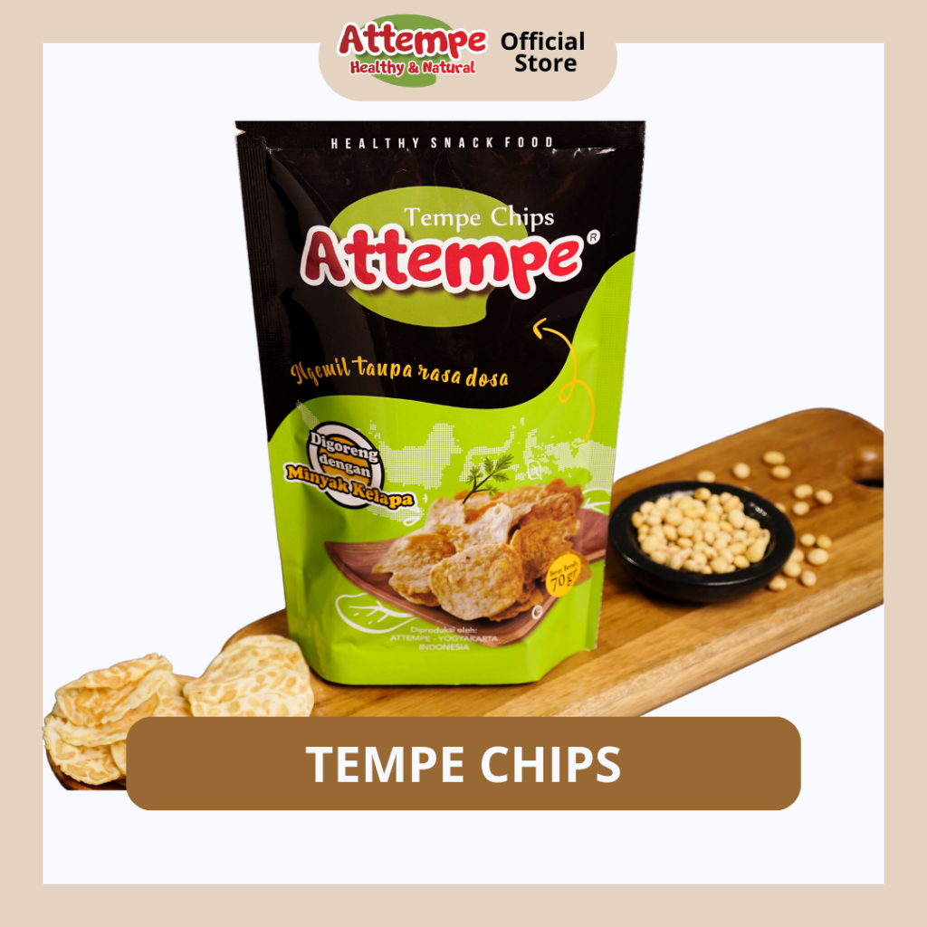 Jual ATTEMPE TEMPE CHIPS Keripik Tempe Sehat Organik Non GMO Coconut ...