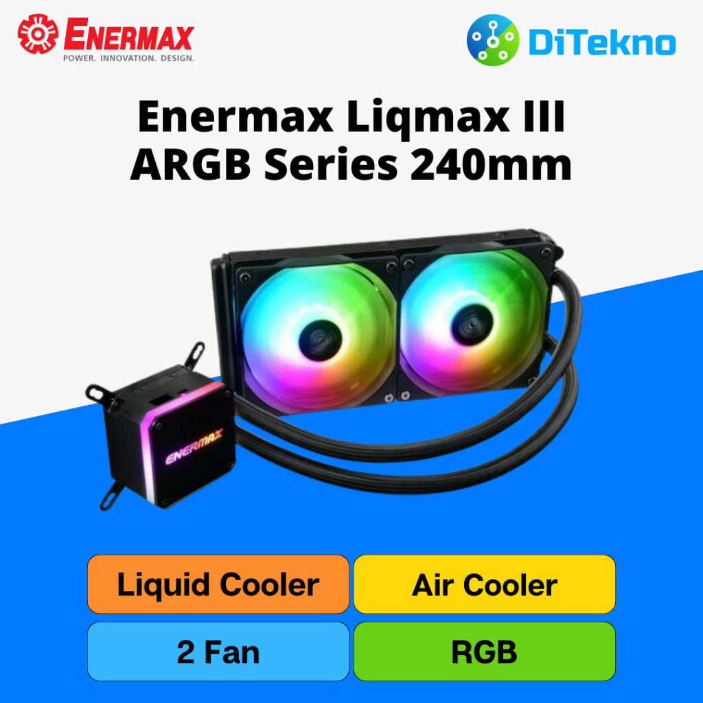 Jual Enermax Liqmax III ARGB Series 240mm CPU Liquid Air Cooler | Shopee Indonesia