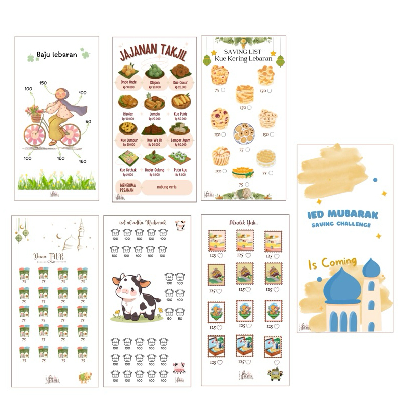Jual (Saries hari raya) Saving challenge series hari raya A6 tantangan ...