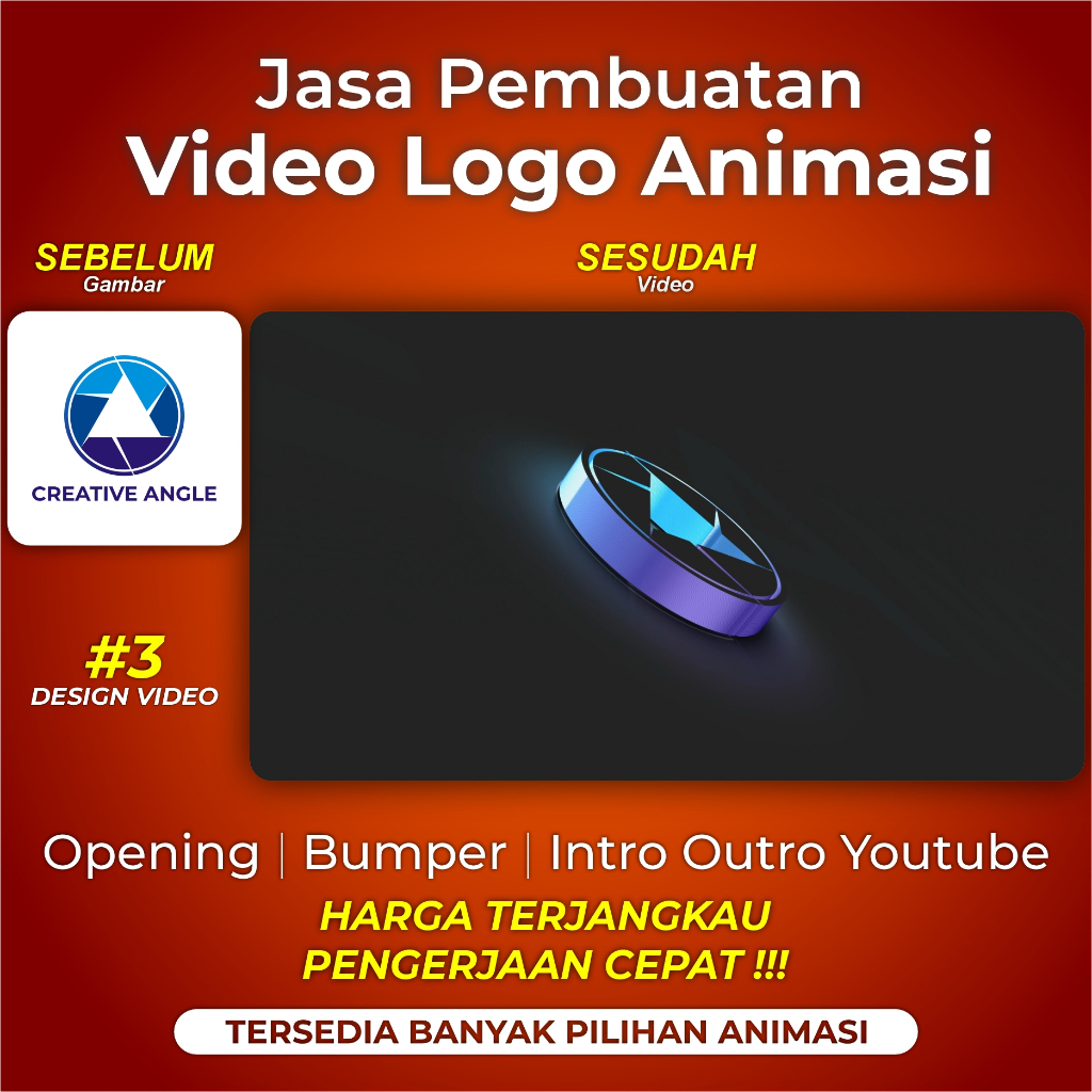 Jual Jasa Pembuatan Video Animasi Logo Opening Intro Outro Logo untuk Youtube Instagram Tiktok ...