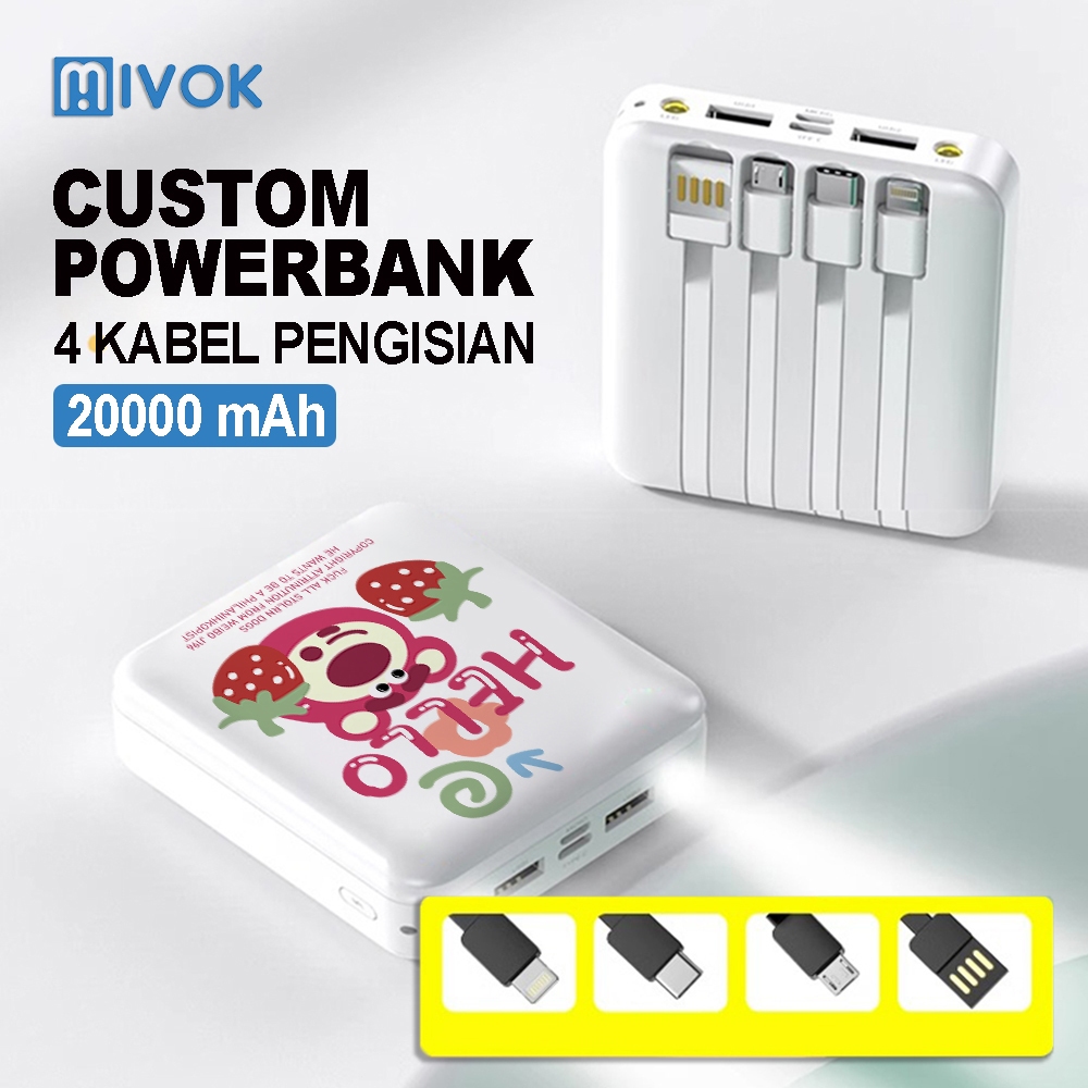 Jual MIVOK Custom 20000mAh Powerbank Led Gambar Kustom Power Bank Built ...
