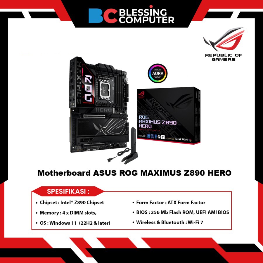 Jual Motherboard ASUS ROG MAXIMUS Z890 HEROm | Shopee Indonesia