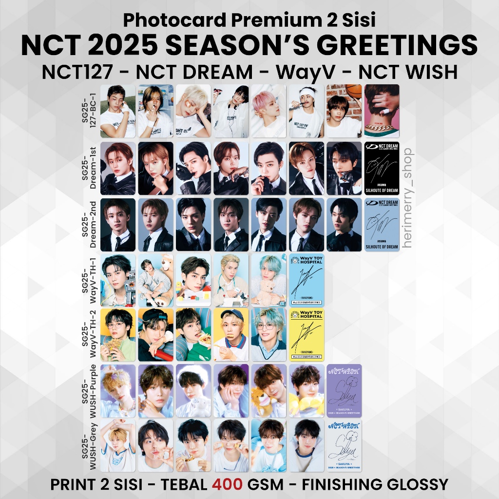 Jual (ISI 5/6/7/9 PCS) Photocard NCT 2025 Season's Greetings - 2024 ...