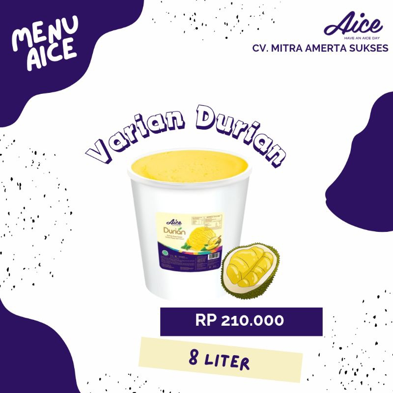 Jual ICE CREAM AICE DURIAN 8 LITER | Shopee Indonesia