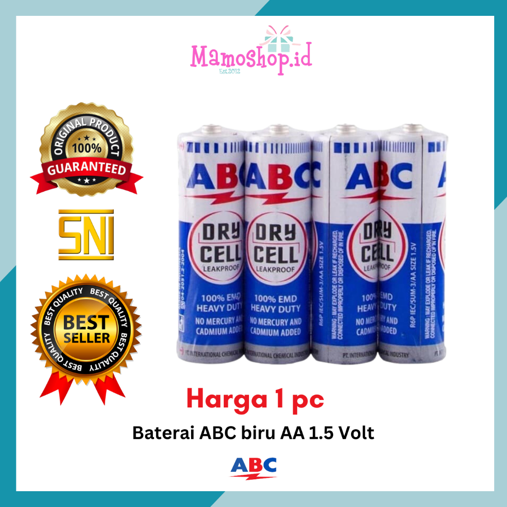 Jual Baterai ABC biru AA 1.5 Volt Battery Batre Battery per 4 pcs ...