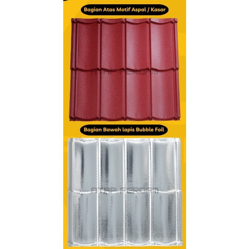 Jual Genteng Atap Rumah Metal Pasir Anti Panas warna Merah/Hitam Ferdam ...