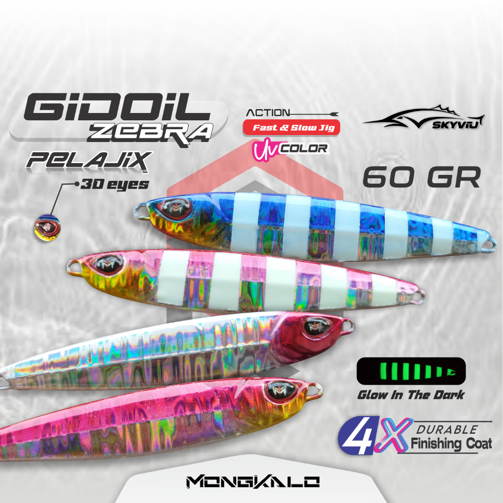 Jual Umpan Metal Jig 60 Gram GID Zebra MONGKALO PELAJIX 60gr MetalJig Killer 60gram Jigging ...