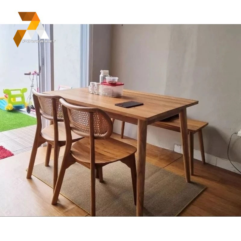 Jual Meja Makan Kayu Jati Meja Makan Kursi Rotan Kursi Kayu Kursi Cafe Kursi Resto | Shopee ...