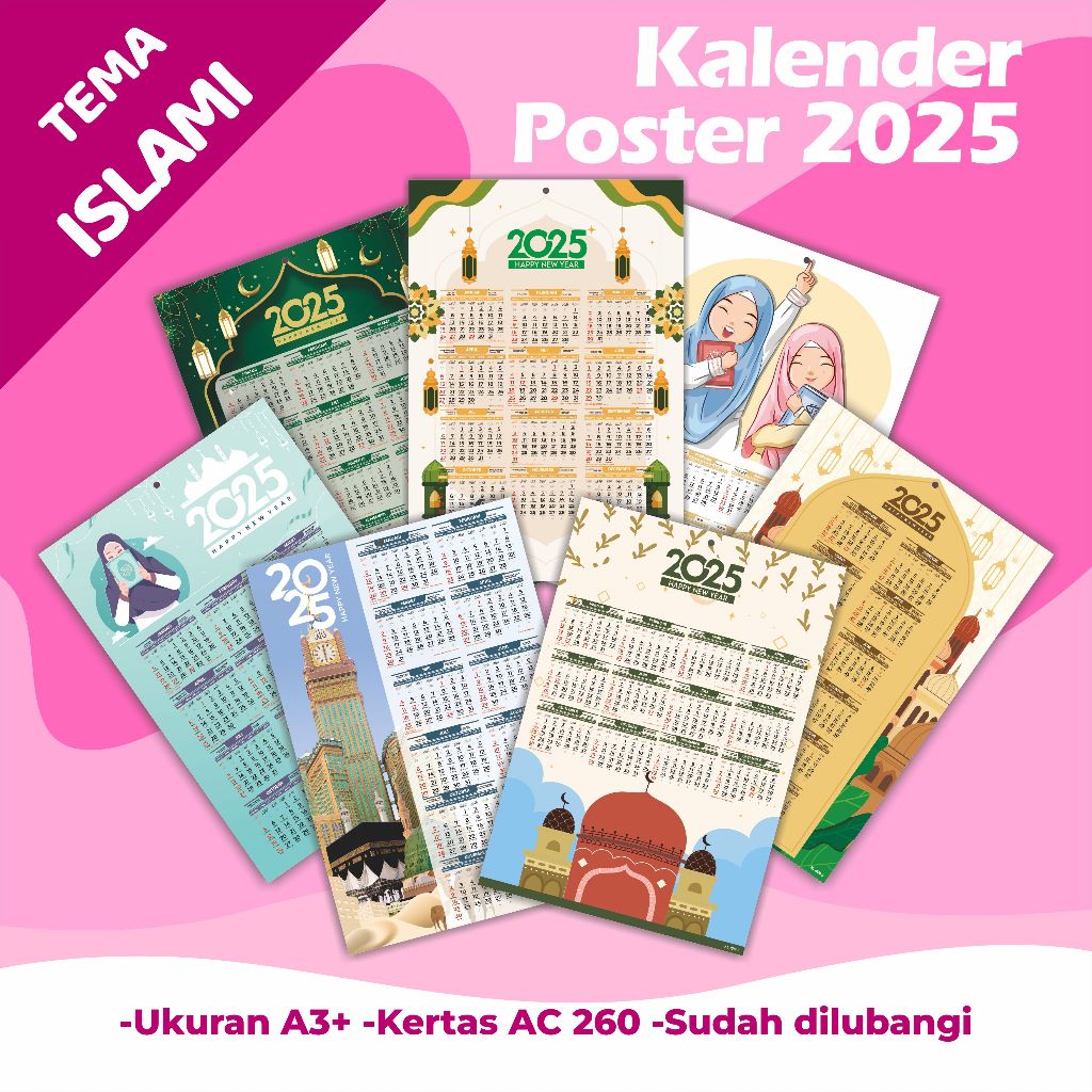 Jual Kalender poster ISLAMI - Kalender dinding aesthetic 2025 | Shopee ...